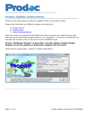 Prodoc Update Instructions | Manualzz