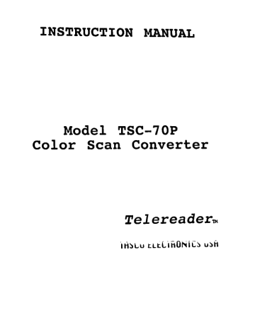 TASCO TSC-70P Color Scan Converter Instruction Manual | Manualzz