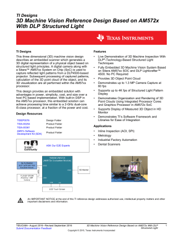 Texas Instruments 3D Machine Vision Reference Design Based on AM572x ...