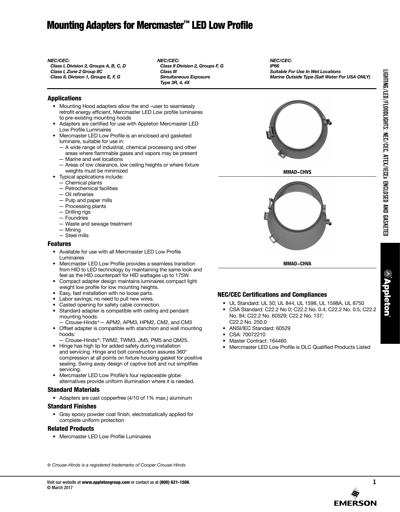 Appleton Class 1 Div 2 Lighting | Shelly Lighting