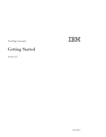 VisualAge Generator 4.5 Getting Started | Manualzz