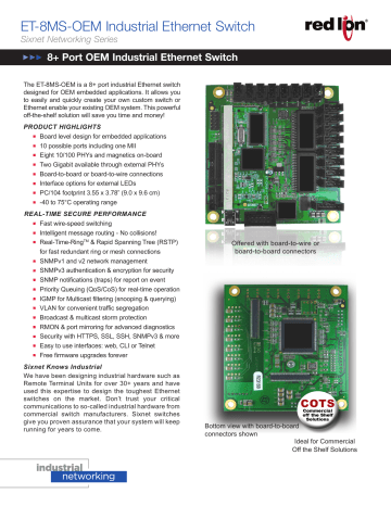 Sixnet ET MIL/OEM Ethernet Data Sheet | Manualzz