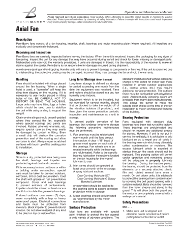 Axial Fan Operation and Maintenance Manual | Manualzz