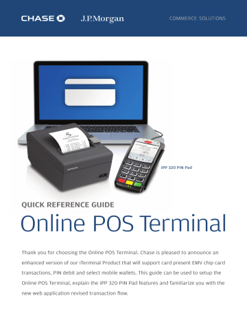 Chase POS Terminal iPP 320 Quick Reference Guide | Manualzz