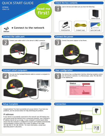 HITRON CDA3 35 Quick Start Guide | Manualzz