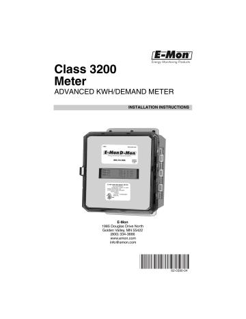 E-Mon Class 3200 Meter Installation Instructions | Manualzz