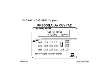 NAPCO RP3000LCDe KEYPAD Operating Guide | Manualzz