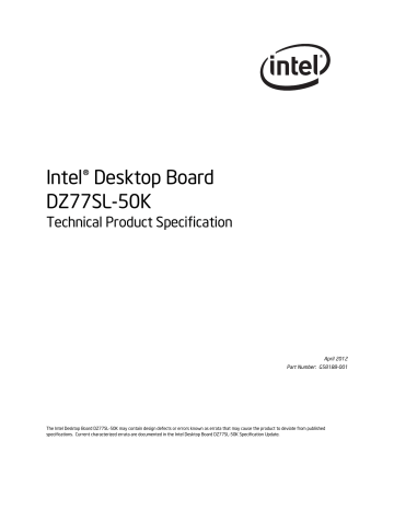 Intel DZ77SL-50K Specification | Manualzz