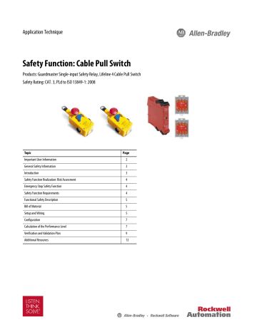 Rockwell Automation Cable Pull Switch Application Technique | Manualzz
