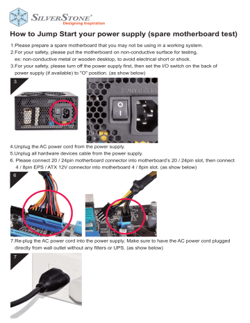 Jump Start Power Supply Instructions (Spare Motherboard Test) | Manualzz