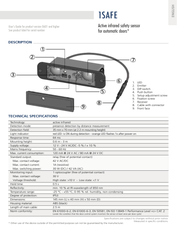 Safety sensor 1SAFE 0601 User's Guide | Manualzz