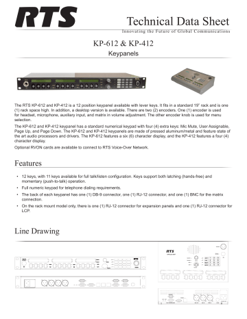 RTS Kp-612 kp-412 Data Sheet | Manualzz