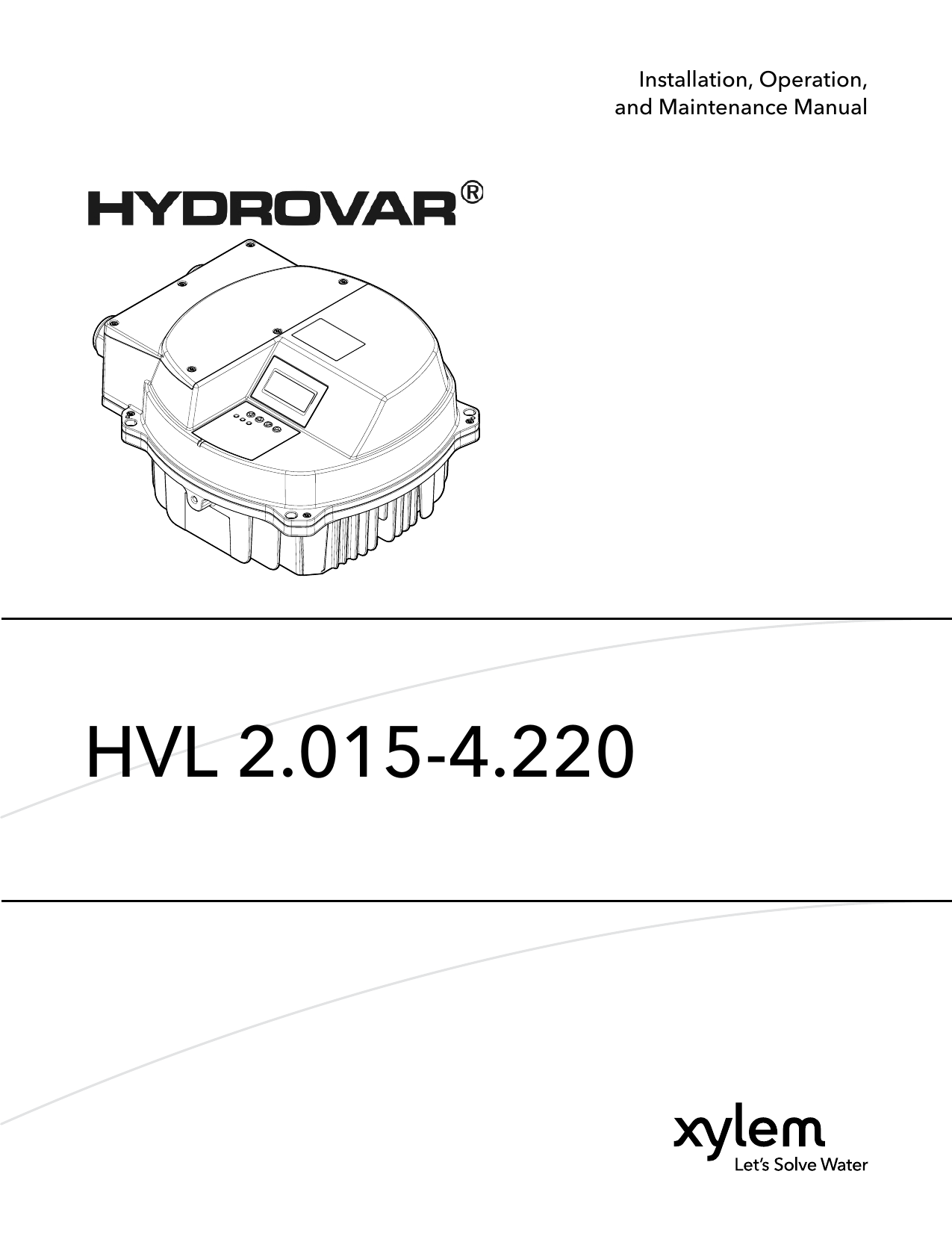 Xylem HVL 2.015-4.220 Installation, Operation and Maintenance Manual ...