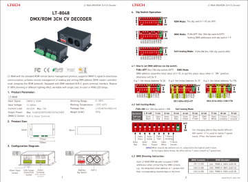 LTech LT-8048 3CH CV DMX-PWM Decoder Owner's Manual | Manualzz