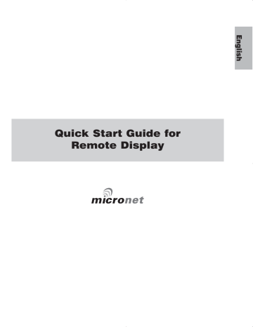 Remote Display Micronet Remote Display Quick Start Guide | Manualzz
