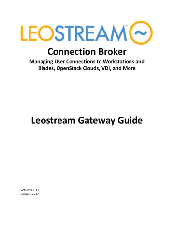 Leostream Gateway Guide | Manualzz