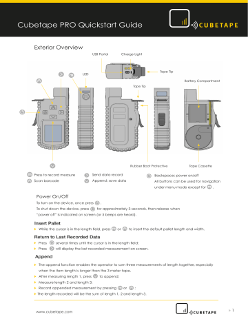 Cubetape PRO Quickstart Guide | Manualzz