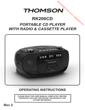 THOMSON RK200CD Portable CD player user manual | Manualzz