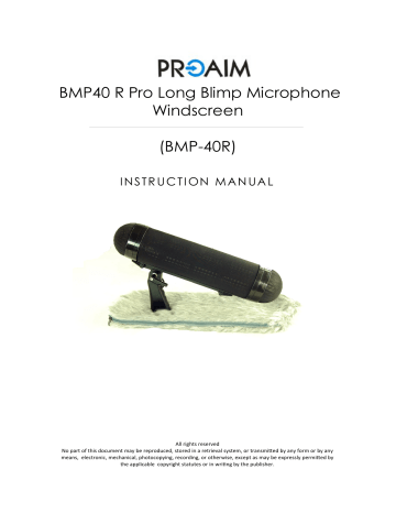 PROAIM BMP40 R Pro Long Blimp Microphone Windscreen Instruction Manual | Manualzz