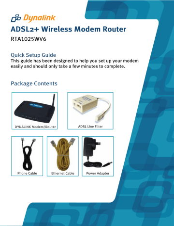 Dynalink RTA1025WV6 Quick Setup Guide | Manualzz