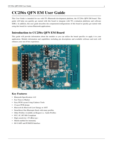 Bluetooth Module CC256x QFN EM User Guide | Manualzz