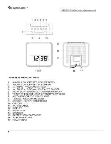 Soundmaster UR270 Instruction manual | Manualzz