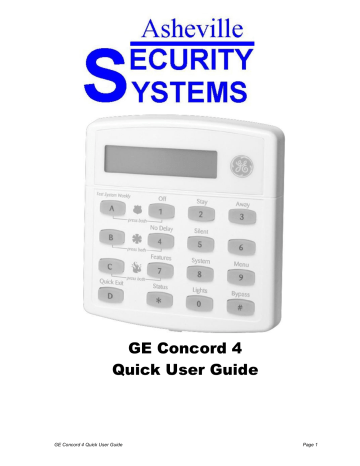 GE Concord 4 Quick User Guide | Manualzz