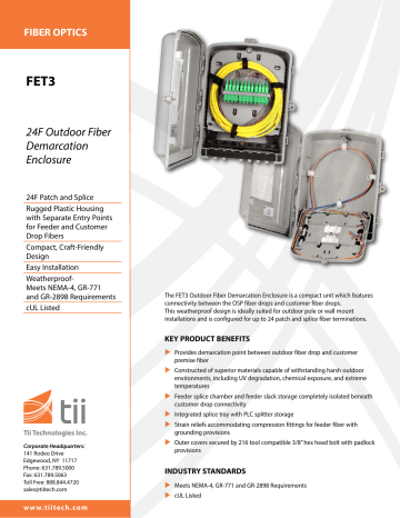 24F Outdoor Fiber Demarcation Enclosure | Manualzz