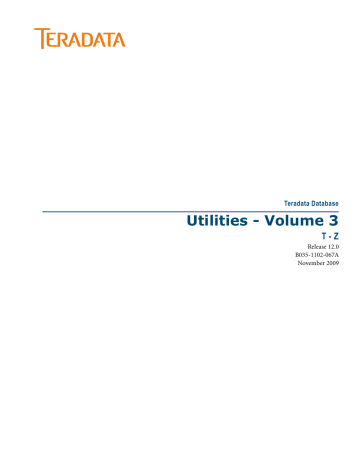 Teradata Database Utilities User Manual - Volume 3 | Manualzz