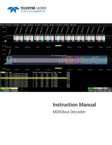Lecroy MDIO Decoder Software Option Instruction manual | Manualzz