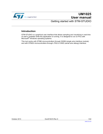 STMicroelectronics STM-STUDIO-STM8 User Manual | Manualzz