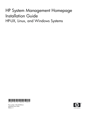 HP System Management Homepage Installation Guide | Manualzz