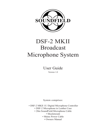 SoundField DSF-2 MKII User Guide | Manualzz