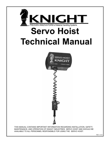 Knight KSH250-2301 Servo Hoist Technical Manual | Manualzz