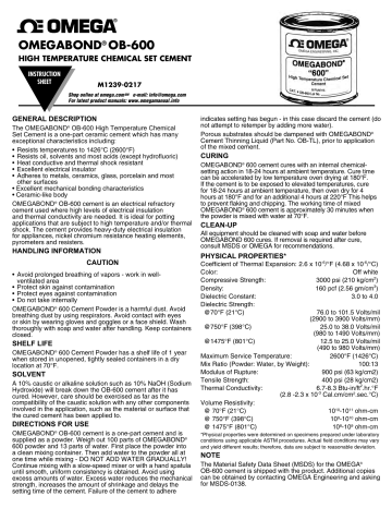 Omega OB-600 Owner Manual | Manualzz