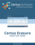 Certus Erasure Quick User Guide | Manualzz