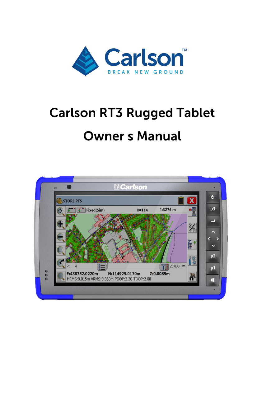 Carlson RT3 Rugged Tablet Owner s Manual | Manualzz