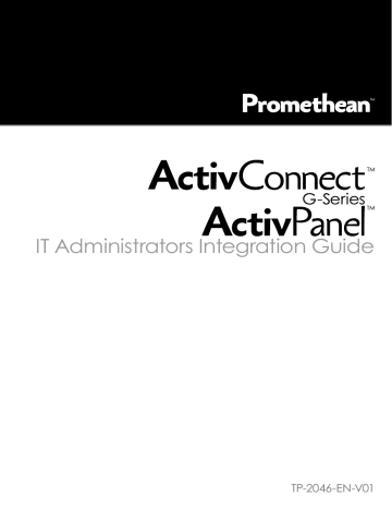 promethean ActivConnect G Integration Guide | Manualzz