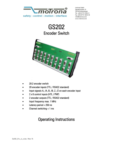 Motrona GS202 Operating instructions | Manualzz