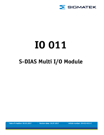 S-DIAS Multi I/O Module IO 011 - User manual | Manualzz