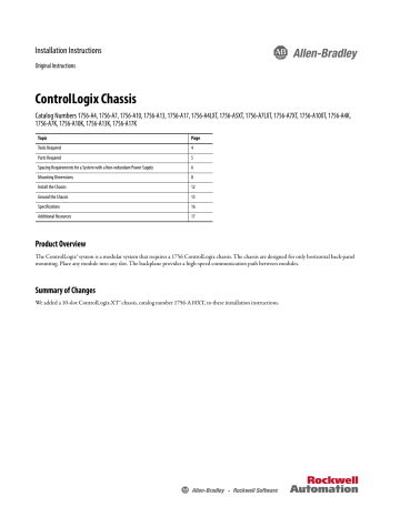 Allen-Bradley ControlLogix Chassis Installation Instructions - Download ...