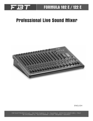 FBT Formula 182 E, Formula 122 E user manual | Manualzz