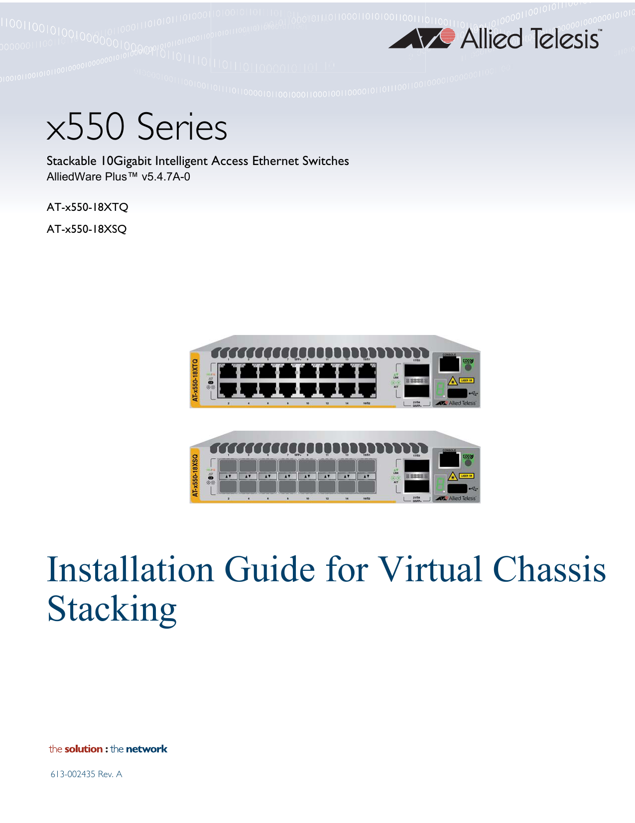 Allied Telesis AT-x550-18XSQ Installation manual | Manualzz