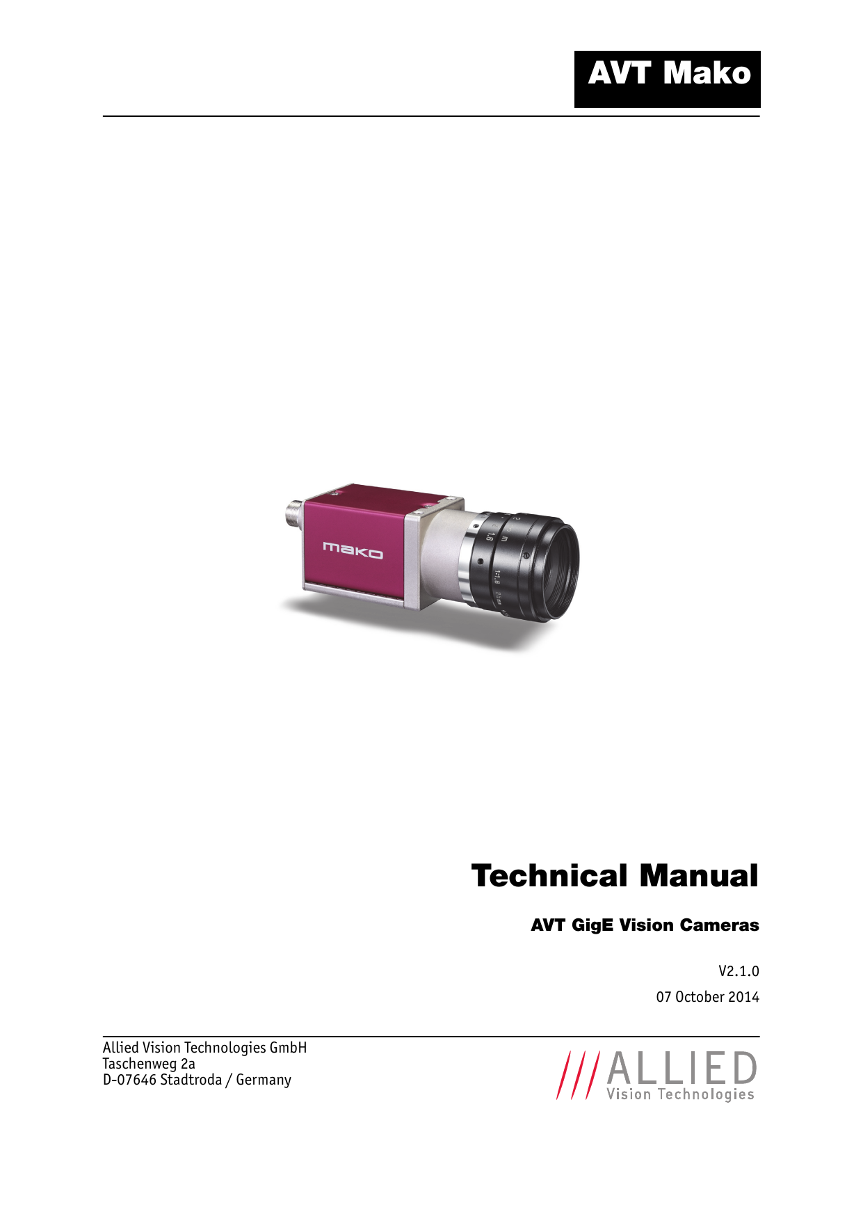 AVT Mako G-223 C Technical Manual | Manualzz