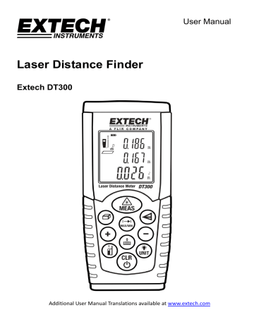 Extech Instruments DT300 Laser Distance Meter User's Manual | Manualzz