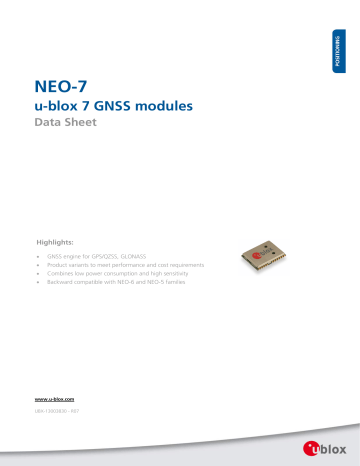 u-blox NEO-7 Data Sheet | Manualzz