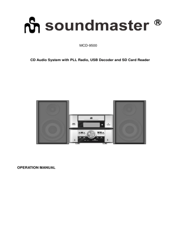 Soundmaster MCD-9500 Operation Manual | Manualzz