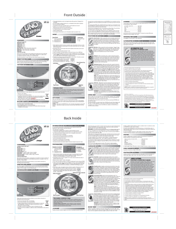 Mattel Uno Flash Game Instruction Sheet | Manualzz