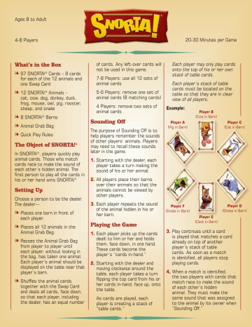 Mattel Snorta! Instruction Sheet | Manualzz