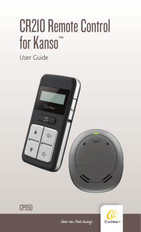 Cochlear Nucleus CR210 User manual | Manualzz